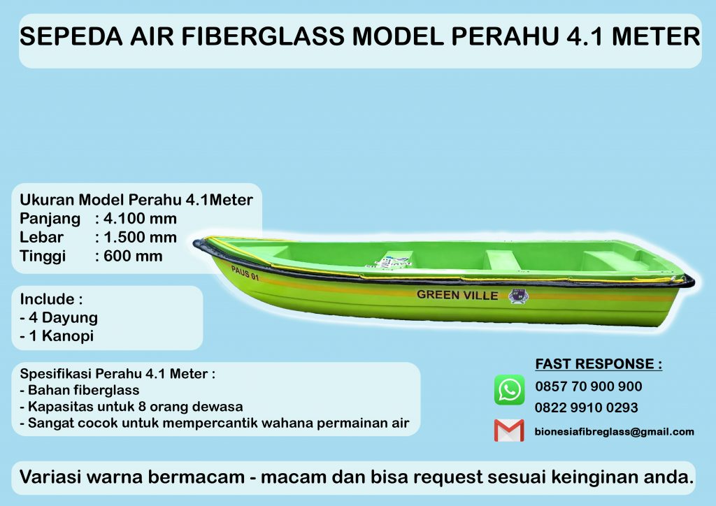 Perahu Fiberglass 4.1 Meter - Jual Septic Tank Fiberglass Termurah